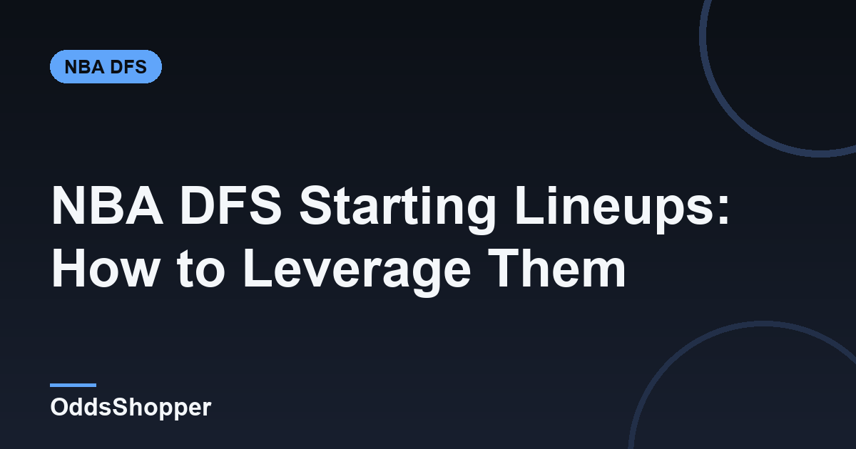 NBA DFS Starting Lineups + Leverage | Stokastic | Stokastic